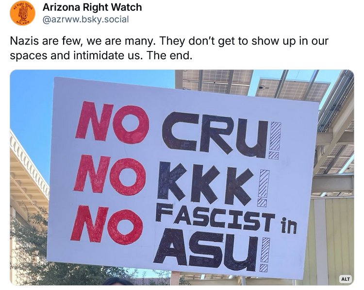 Students Shut Down Pro-ICE Neo-Nazi Demonstration on ASU Campus | It's ...